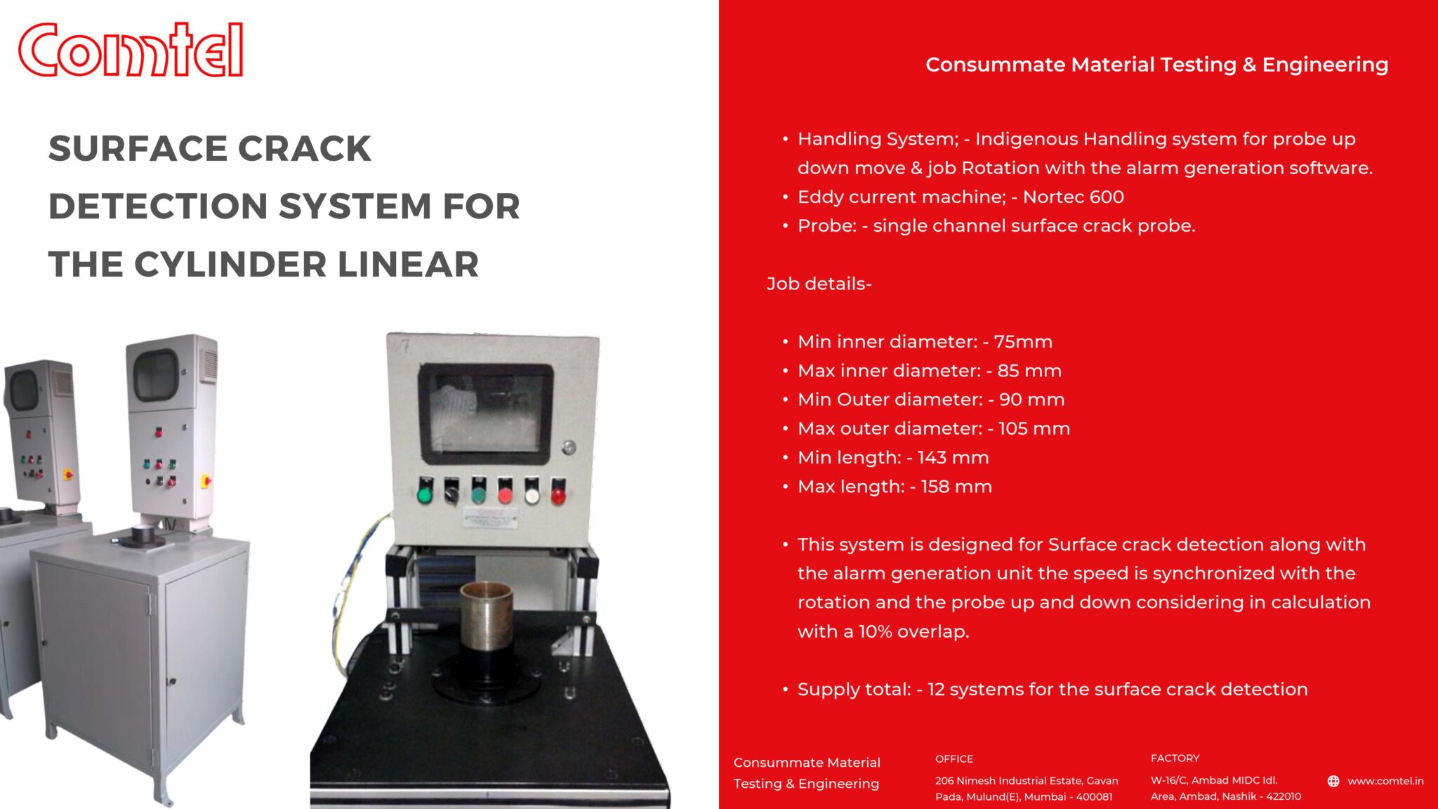 SURFACE CRACK DETECTION SYSTEM FOR THE CYLINDER LINEAR – Comtel